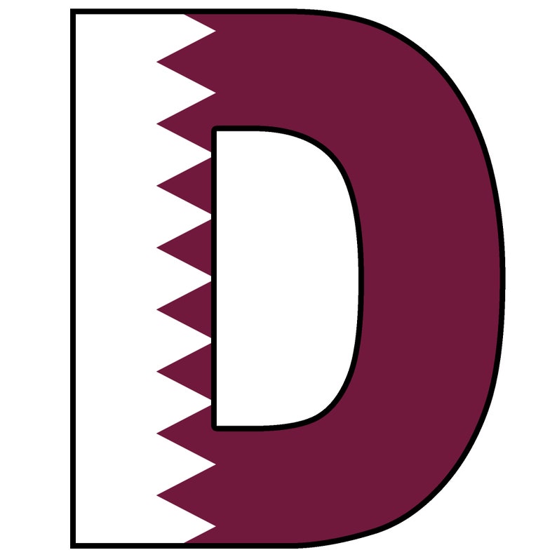 Qatar Flag Alphabet Letters: DIY Banner Printable (digital Download) - Etsy