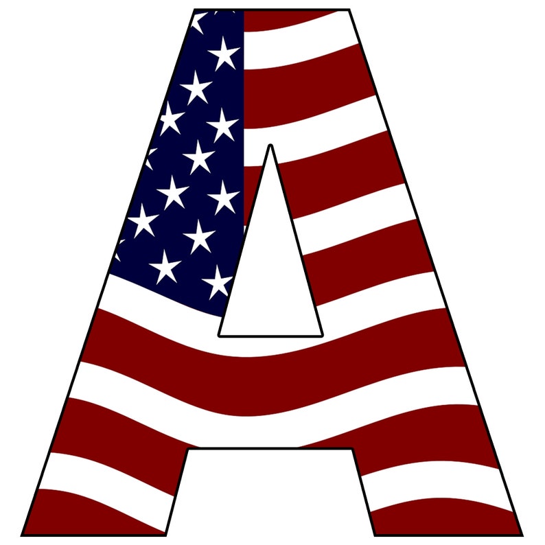 American Flag Alphabet Letters | 26 Printable Digital Letters ...