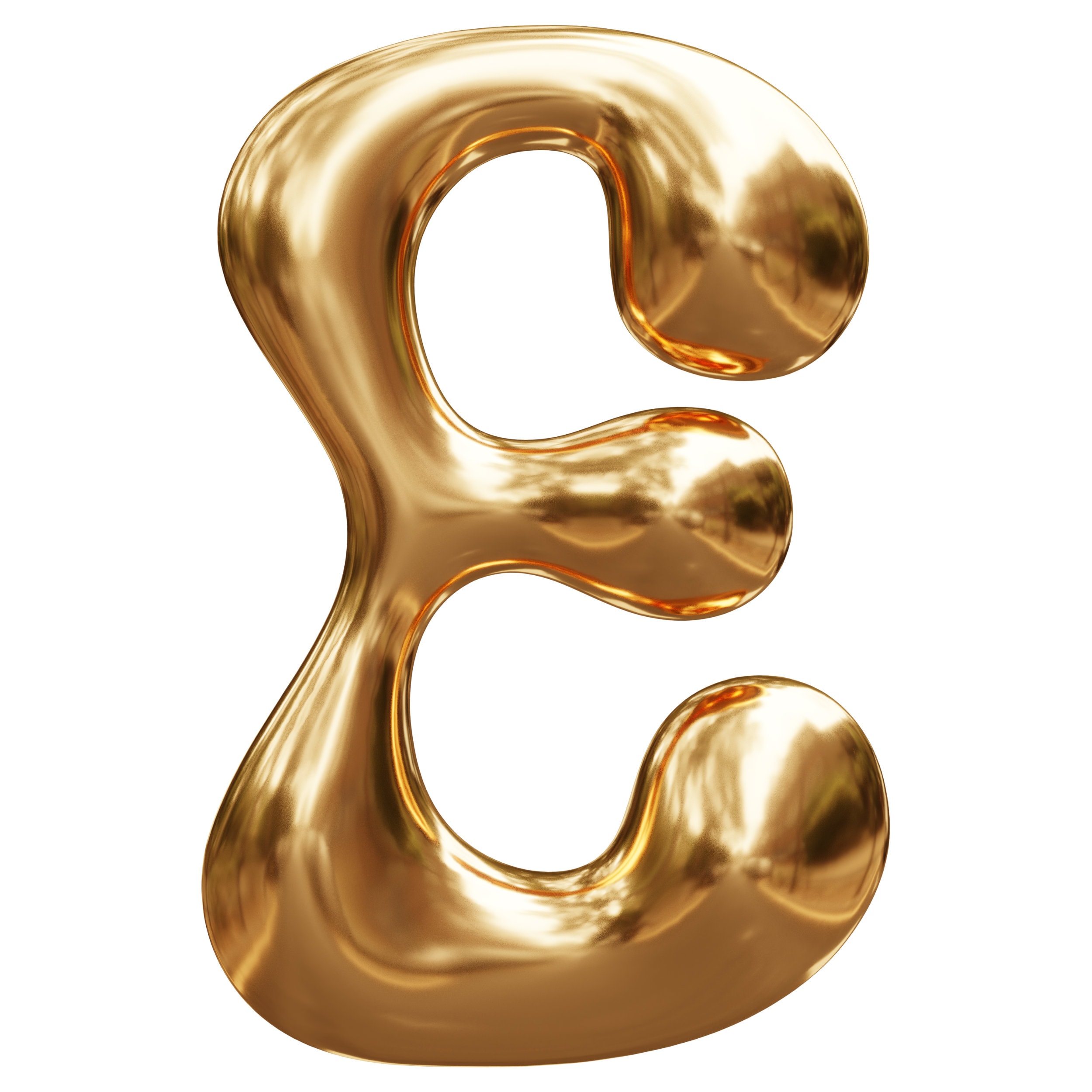 3D Gold Alphabet Letters 26 Printable Digital Letters Uppercase Letters ...