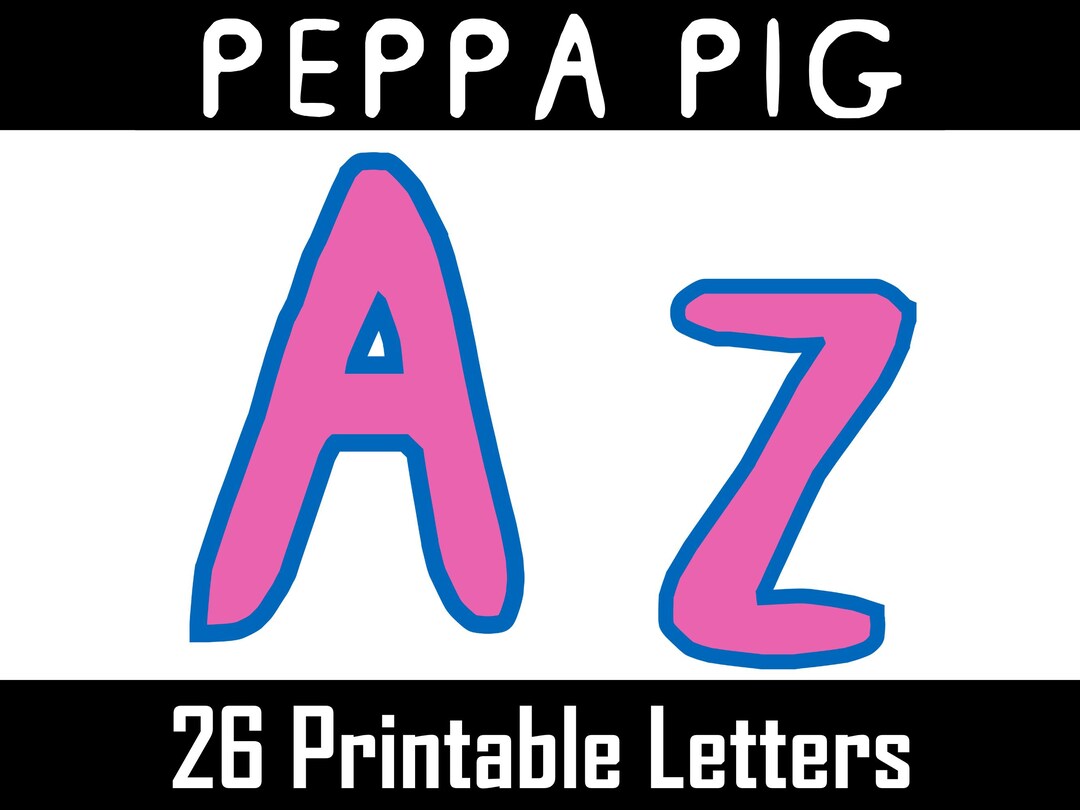 Peppa Pig Alphabet Letters | 26 Printable Digital Letters | Uppercase ...