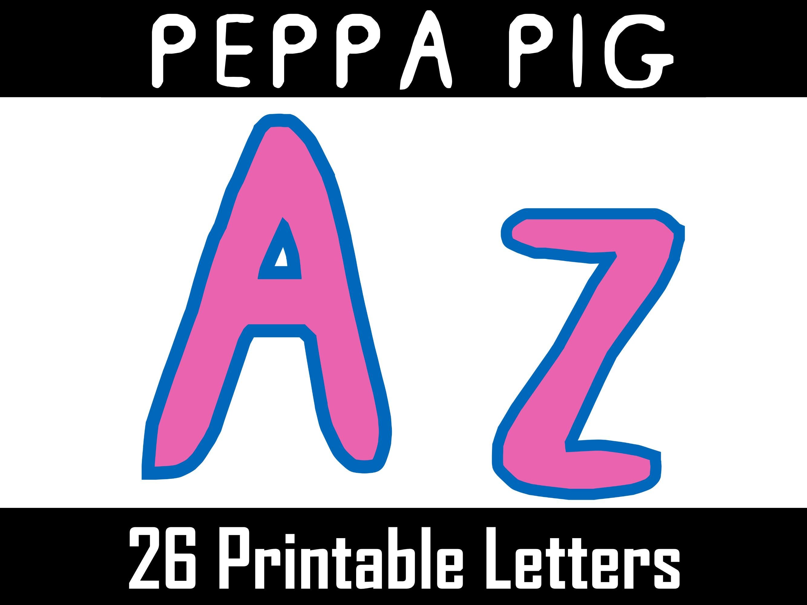 Peppa Pig Alphabet Letters | 26 Printable Digital Letters | Uppercase ...