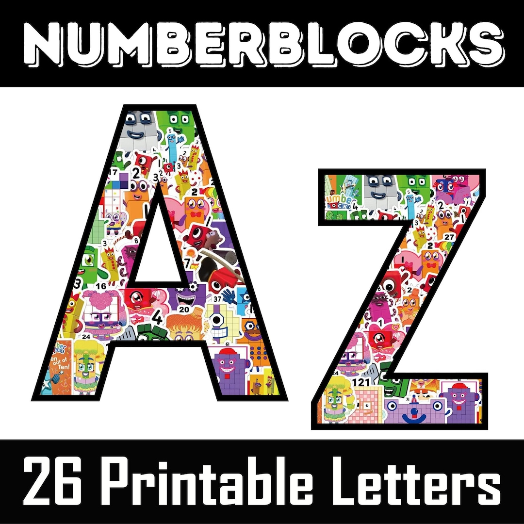 Numberblocks Alphabet Letters: 26 Printable Pngs (digital Download) - Etsy