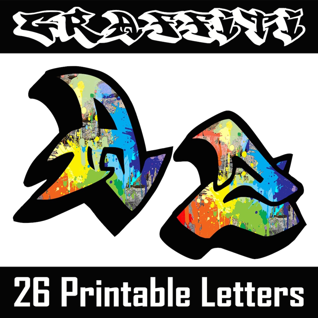 Graffiti Alphabet Letters | 26 Printable Digital Letters | Uppercase ...