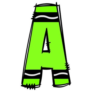 Crayons Alphabet Letters | 26 Printable Digital Letters | Uppercase ...
