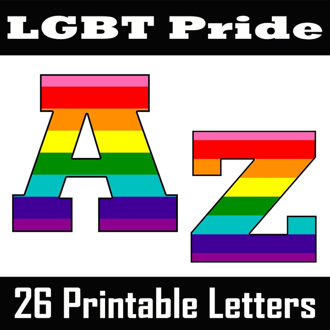 LGBT Pride Alphabet Letters | 26 Printable Digital Letters | Uppercase ...