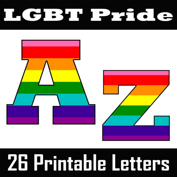 LGBT Pride Alphabet Letters 26 Printable Digital Letters | Etsy