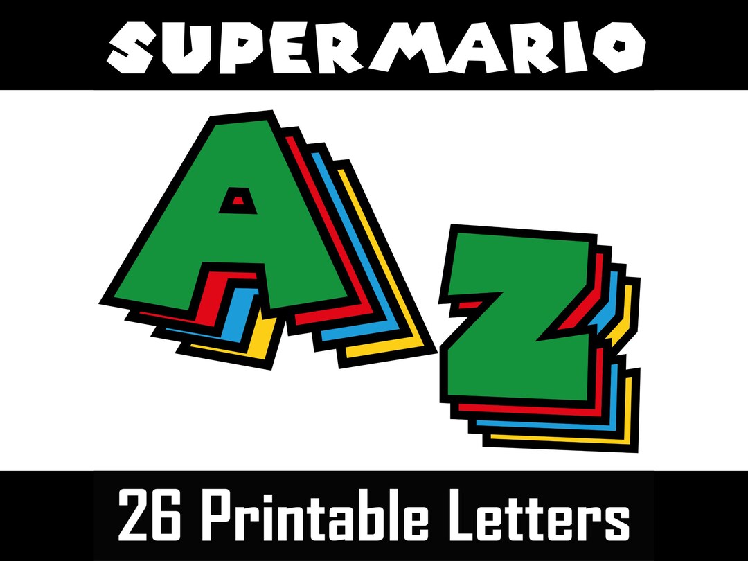 Super Mario Letters Bundle: 26 Printable Uppercase Pngs (digital ...