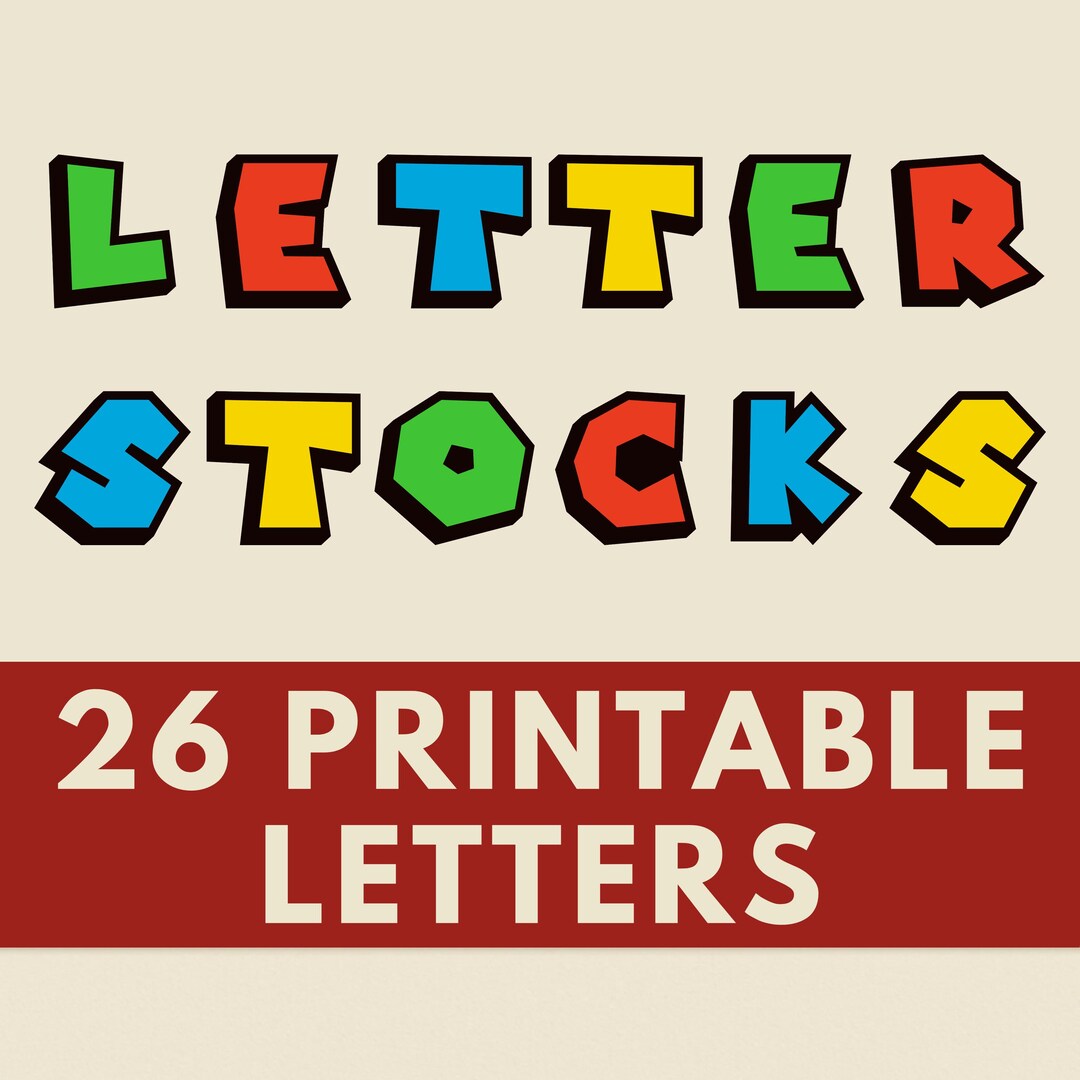 Super Mario Alphabet A–Z | Printable PNG Letters | Instant Download - Etsy