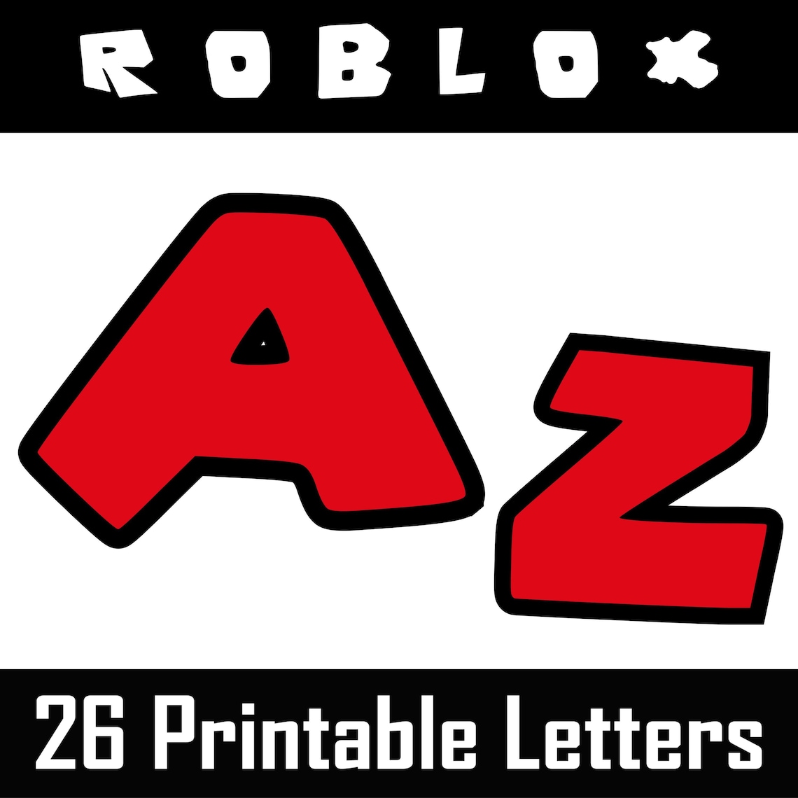 Roblox Alphabet Letters: 26 Printable Uppercase Pngs (digital Download ...