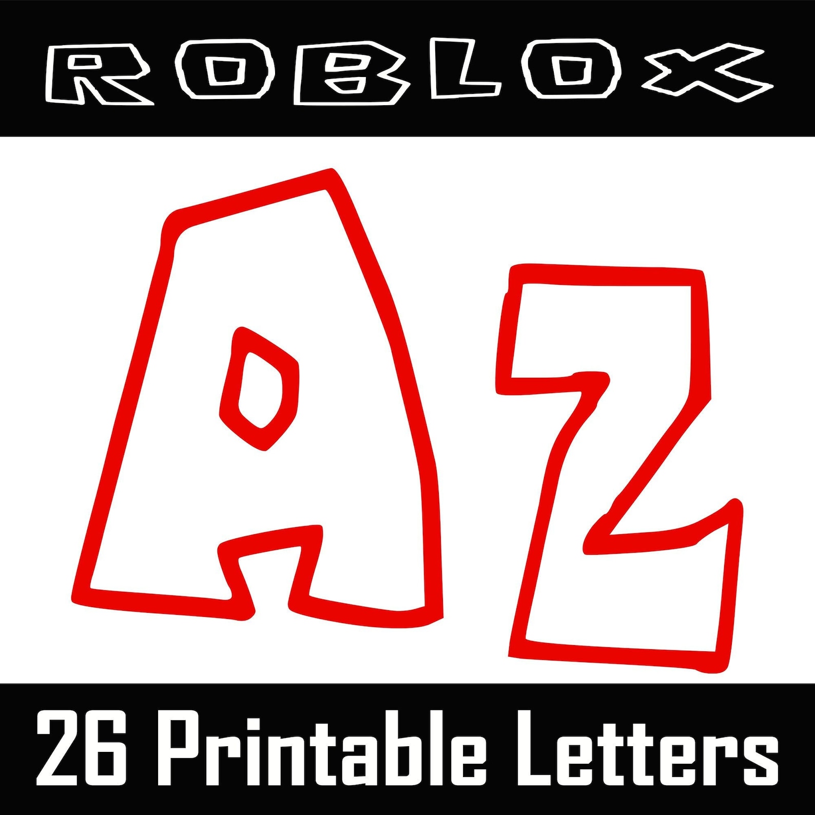 Roblox Alphabet Letters: 26 Printable Uppercase Pngs (digital Download ...