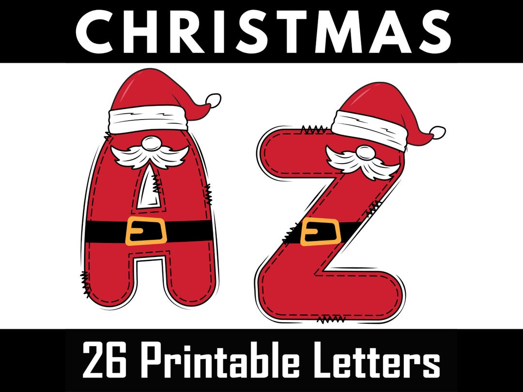 Santa Alphabet Letters A–Z | Christmas Printable | Instant Download - Etsy
