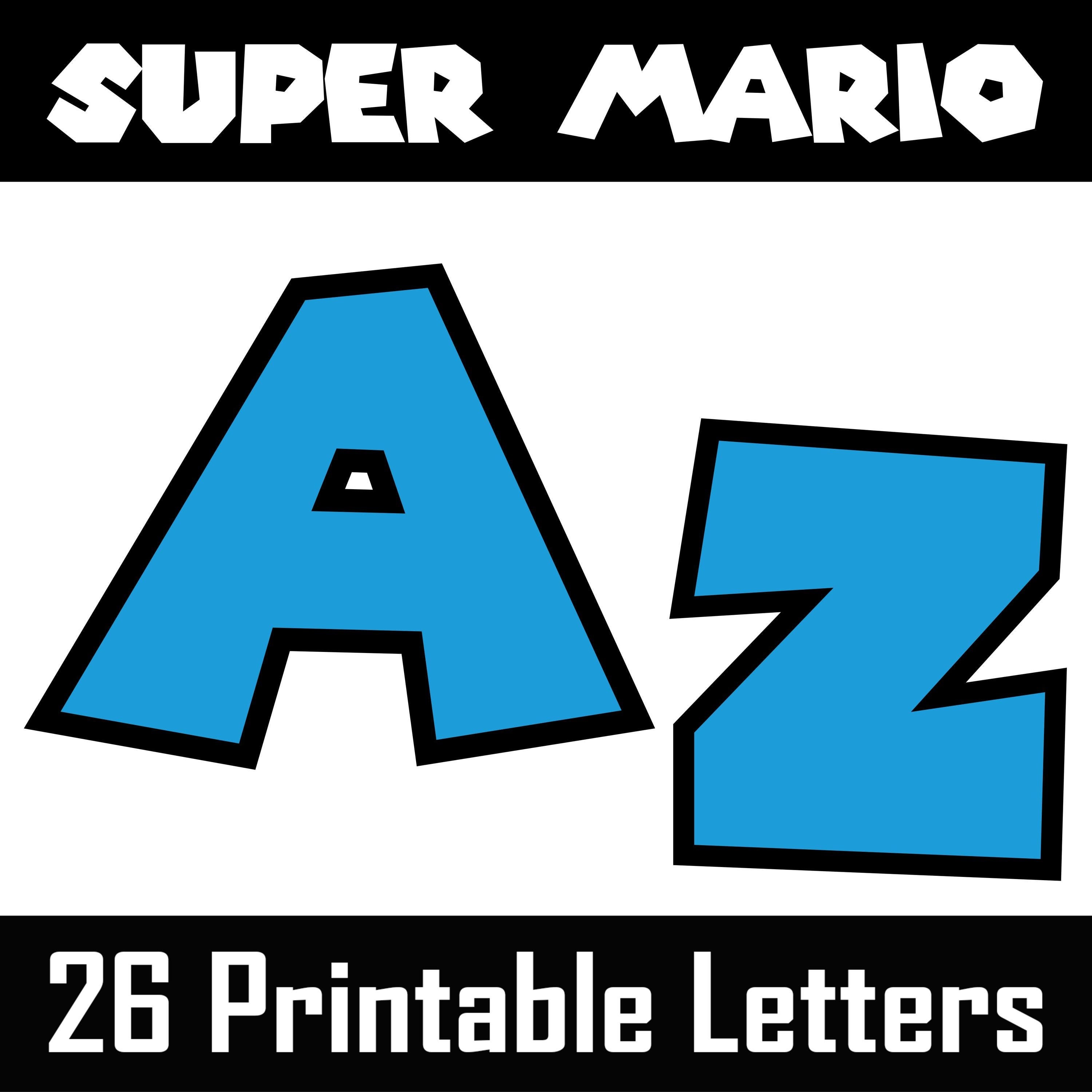 Super Mario Alphabet Letters: DIY Banner Printable (digital Download ...