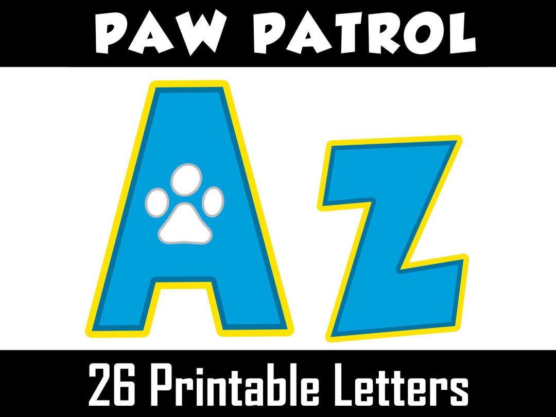 Paw Patrol Alphabet Letters: 26 Printable Uppercase Pngs (digital ...