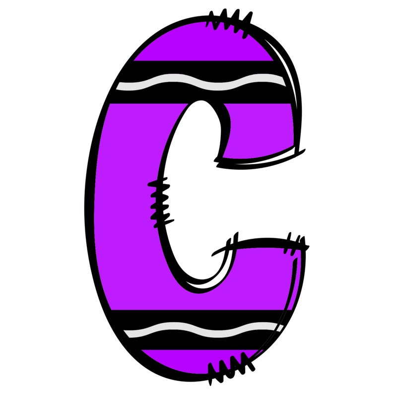 Crayon Alphabet Letters: 26 Printable Uppercase Pngs (digital Download ...