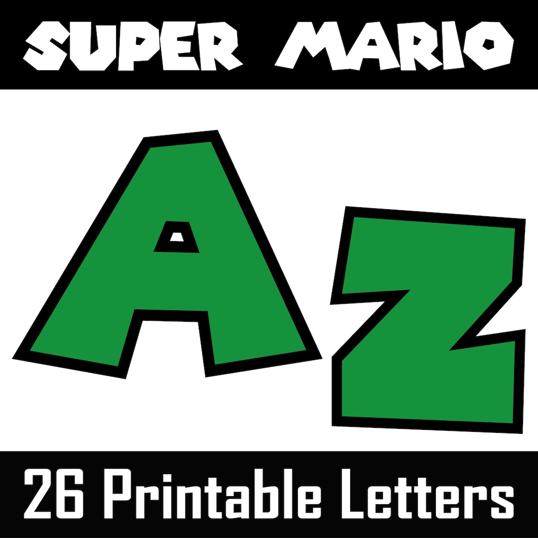 Super Mario Alphabet Letters: DIY Banner Printable (digital Download ...