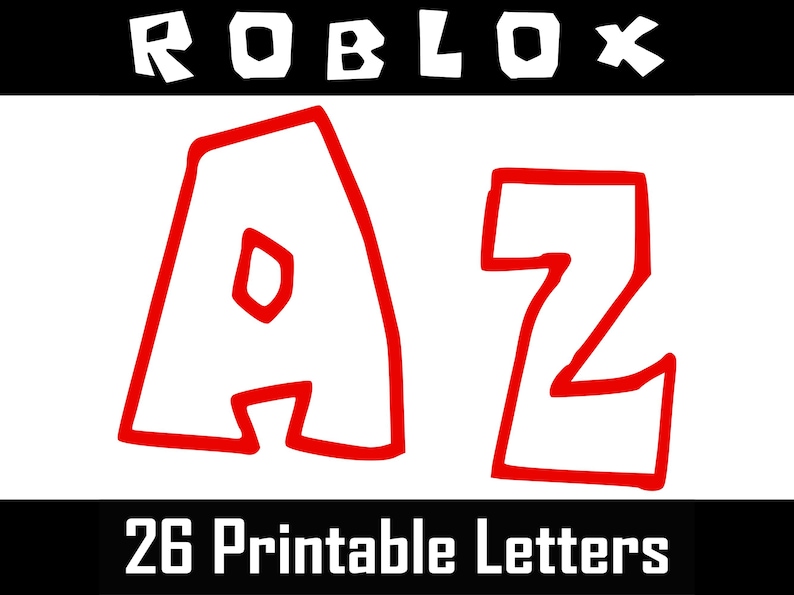 Alfabeto de fuentes de Roblox A-Z / Letras PNG imprimibles / Descarga ...