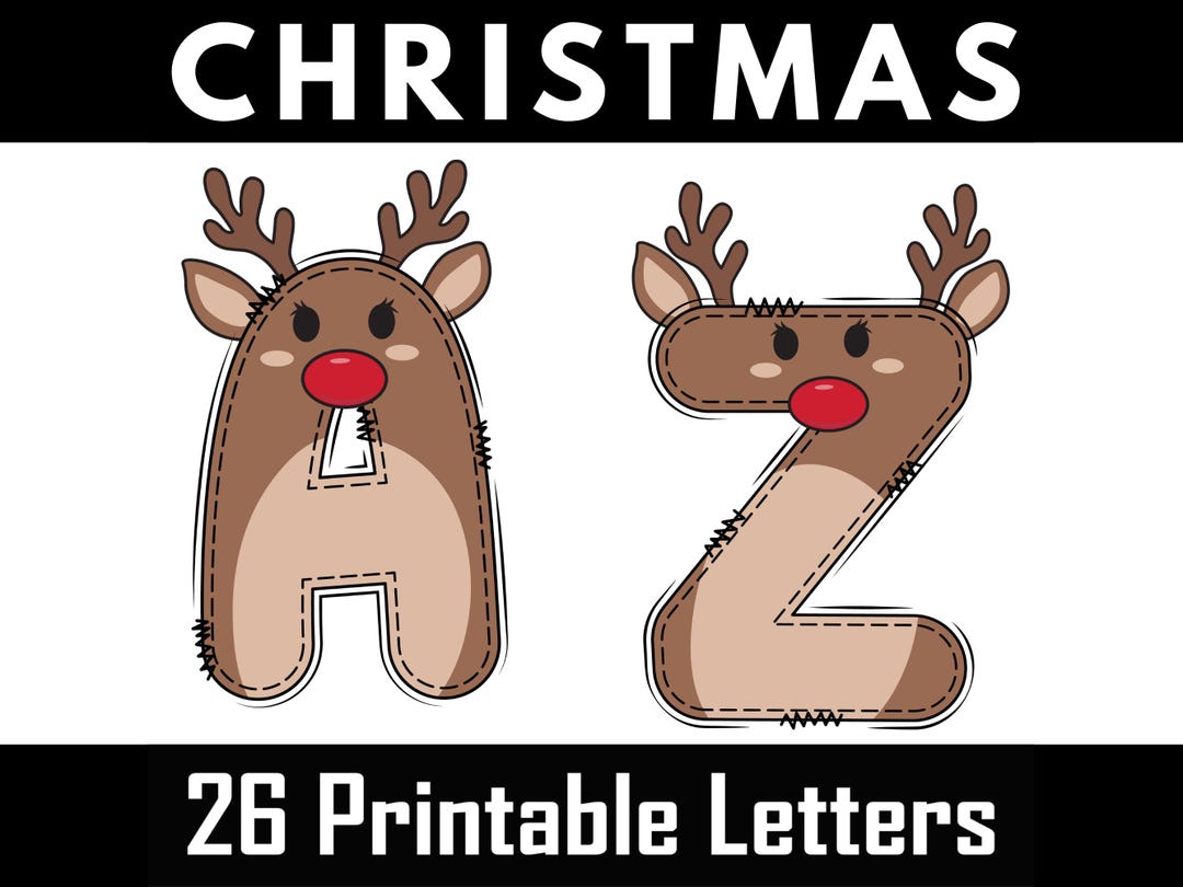 Reindeer Alphabet Letters A–Z | Christmas Printable PNG | Instant ...