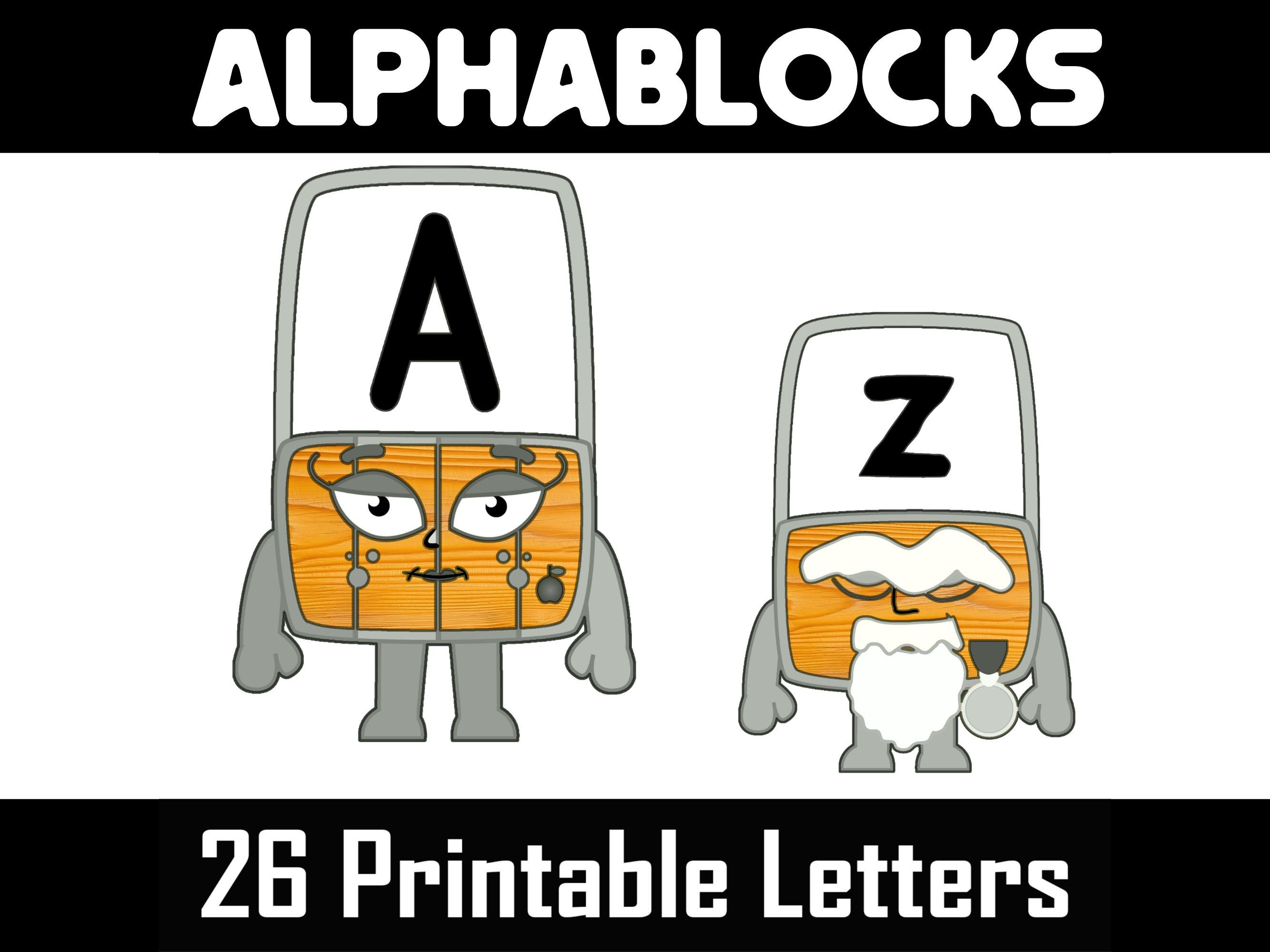Alphablocks Wood Alphabet Letters: 26 Printable Uppercase Pngs (digital ...
