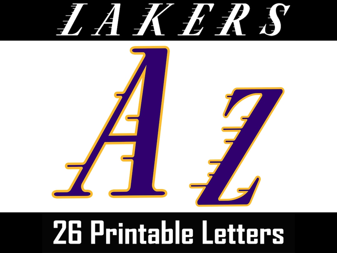Lakers Alphabet Letters: 26 Printable Pngs for DIY Banners (instant ...