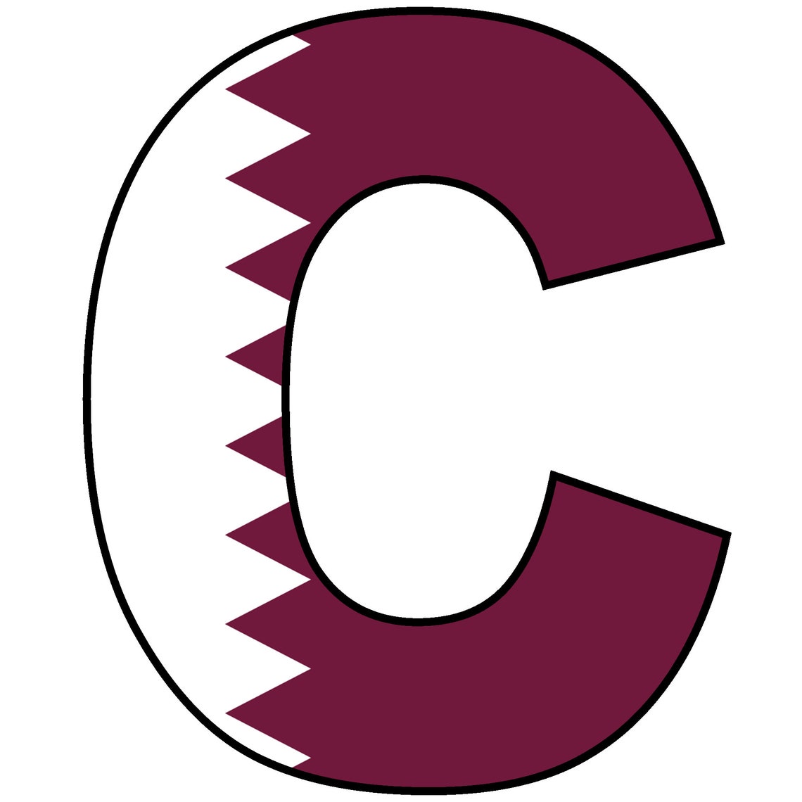 Bandera De Qatar Letras Del Alfabeto 26 Letras Digitales Imprimibles
