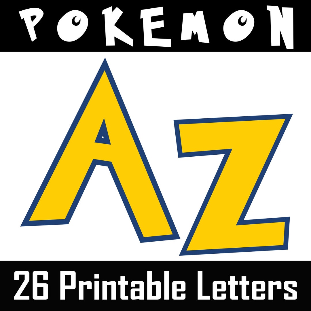 Pokemon Alphabet Letters | 26 Printable Digital Letters | Uppercase ...