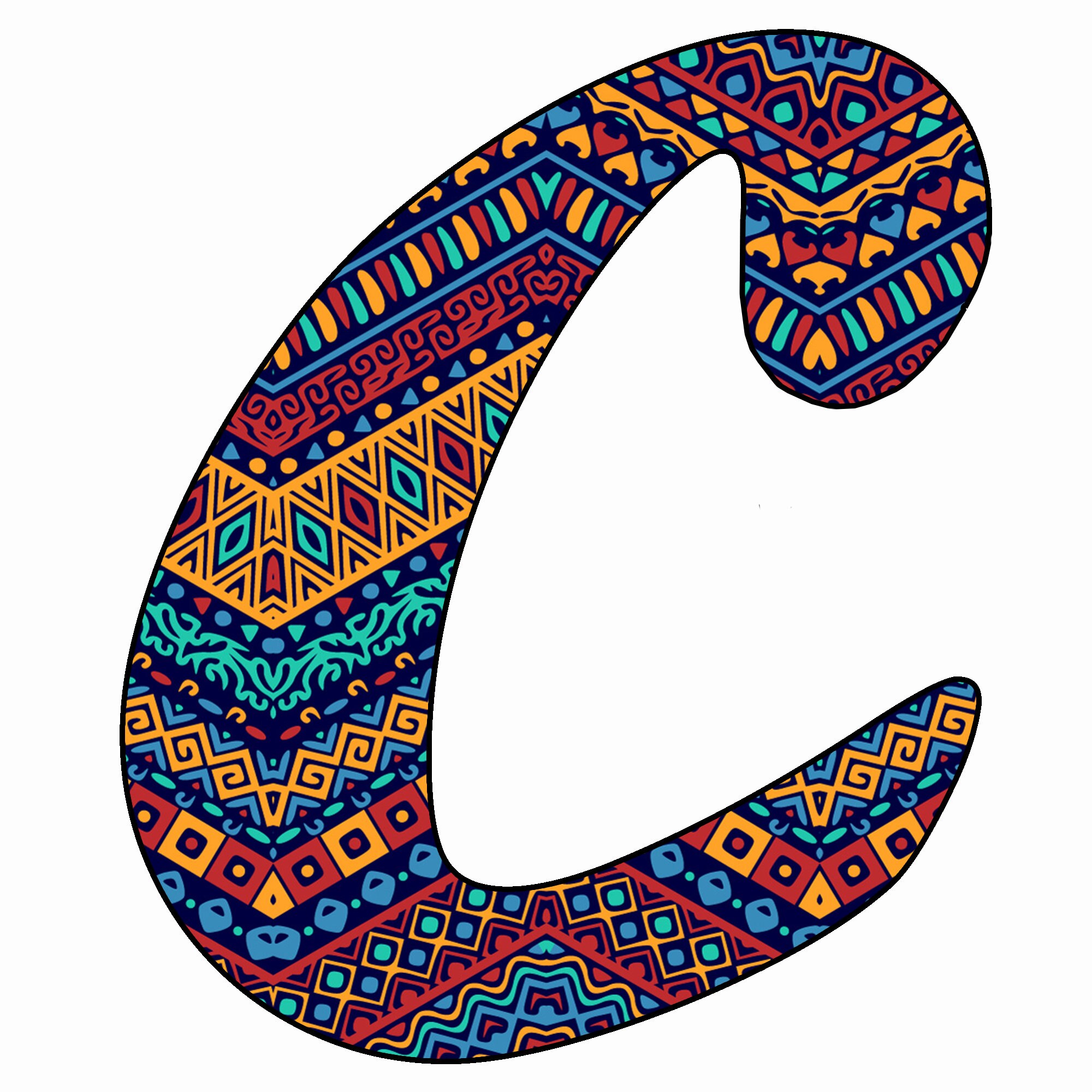 Colorful Ethnic Alphabet Letters | 26 Printable Digital Letters ...