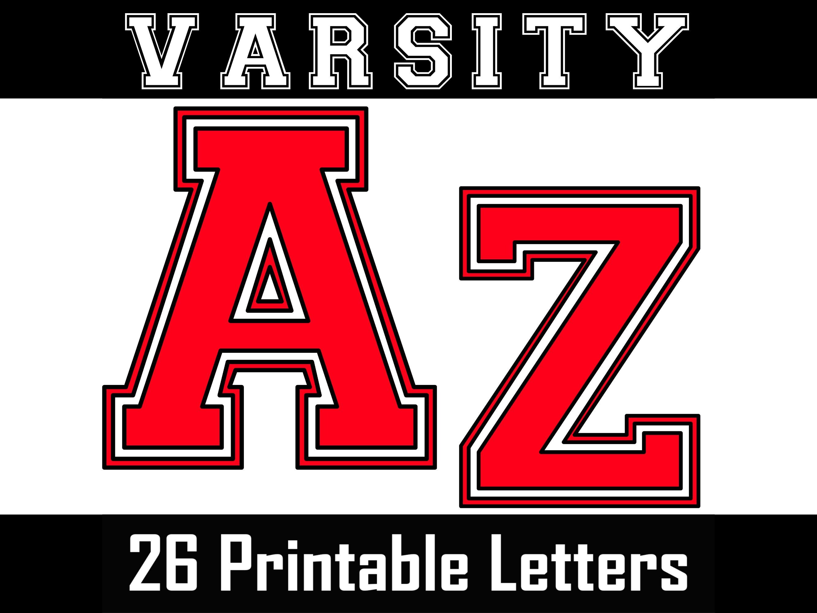 Varsity Alphabet Letters: Printable PNG, DIY Banner (instant Download ...