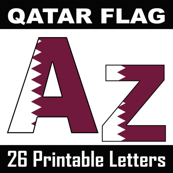 Qatar Flag Alphabet Letters 26 Printable Digital Letters - Etsy Australia