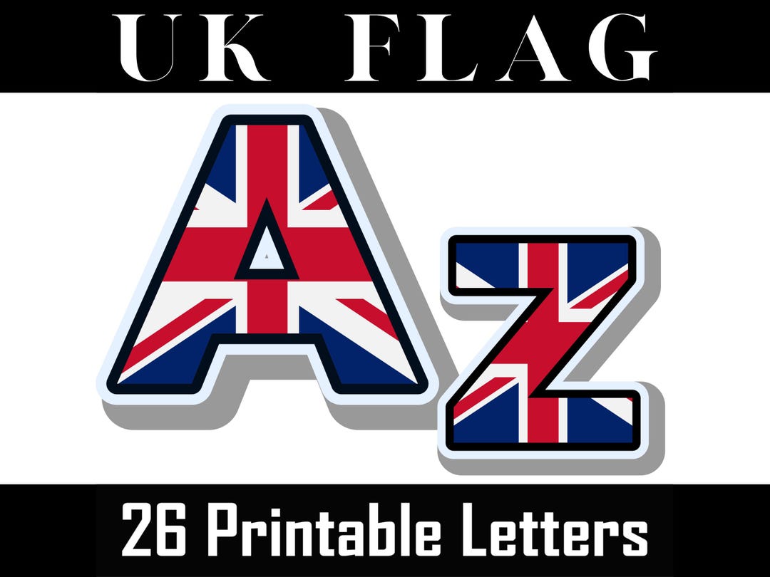UK Flag Alphabet Letters: Printable DIY Banner (instant Download) - Etsy