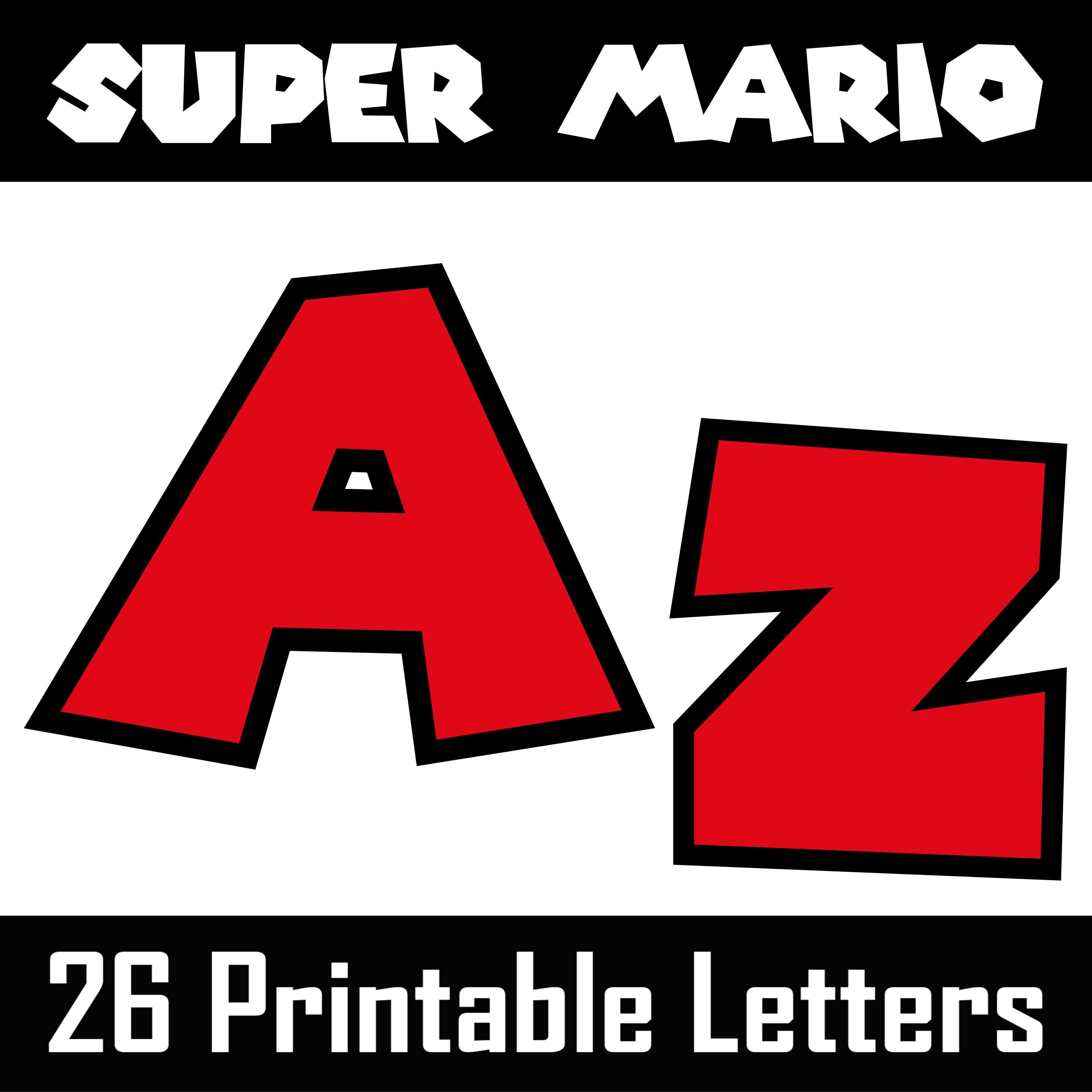Super Mario Alphabet Letters | 26 Printable Digital Letters | Uppercase ...