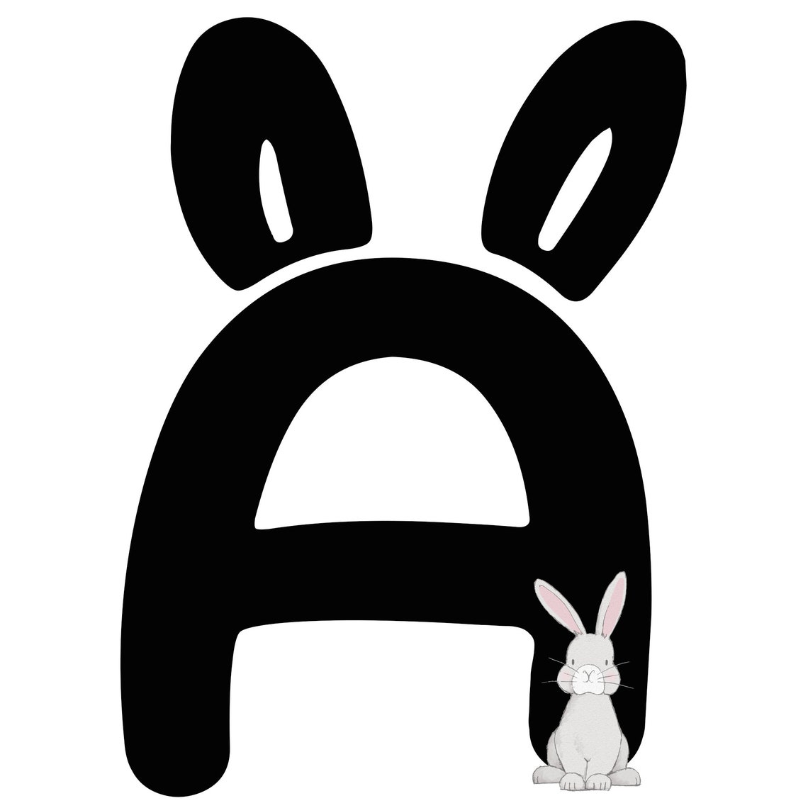 Easter Bunny Alphabet Letters 26 Printable Digital Letters Uppercase ...