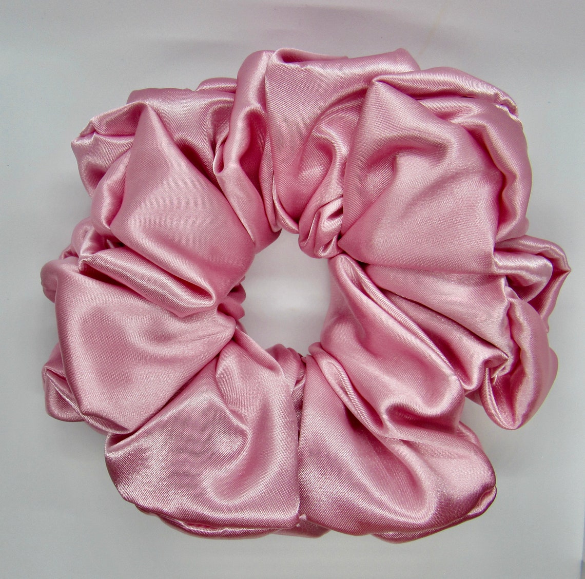 Big Fluffy Soft Pink Satin Hair Scrunchies - Etsy