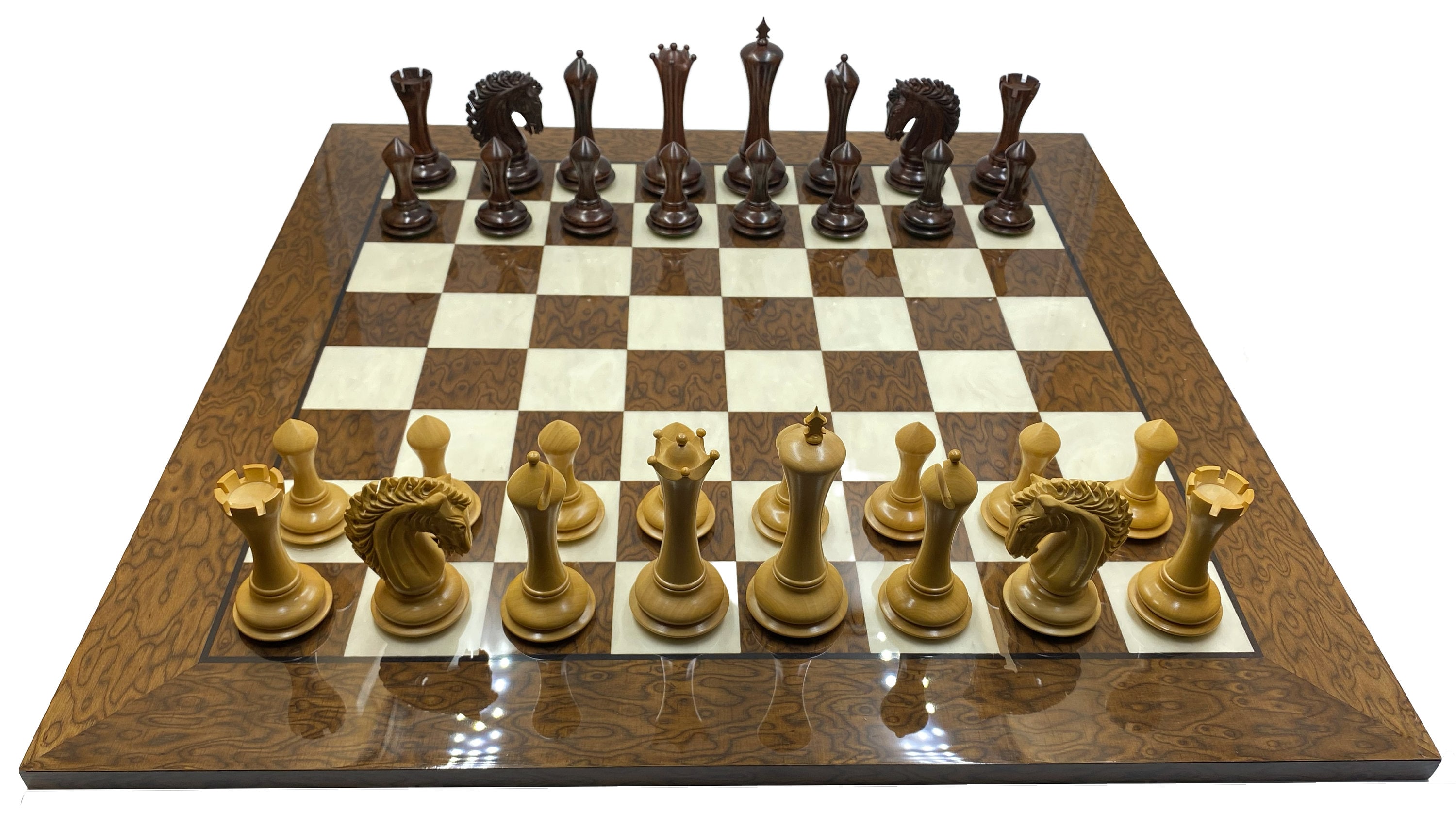 Chess Board Ferrer Brown Glossy & Empire Luxury Chess Set - Etsy
