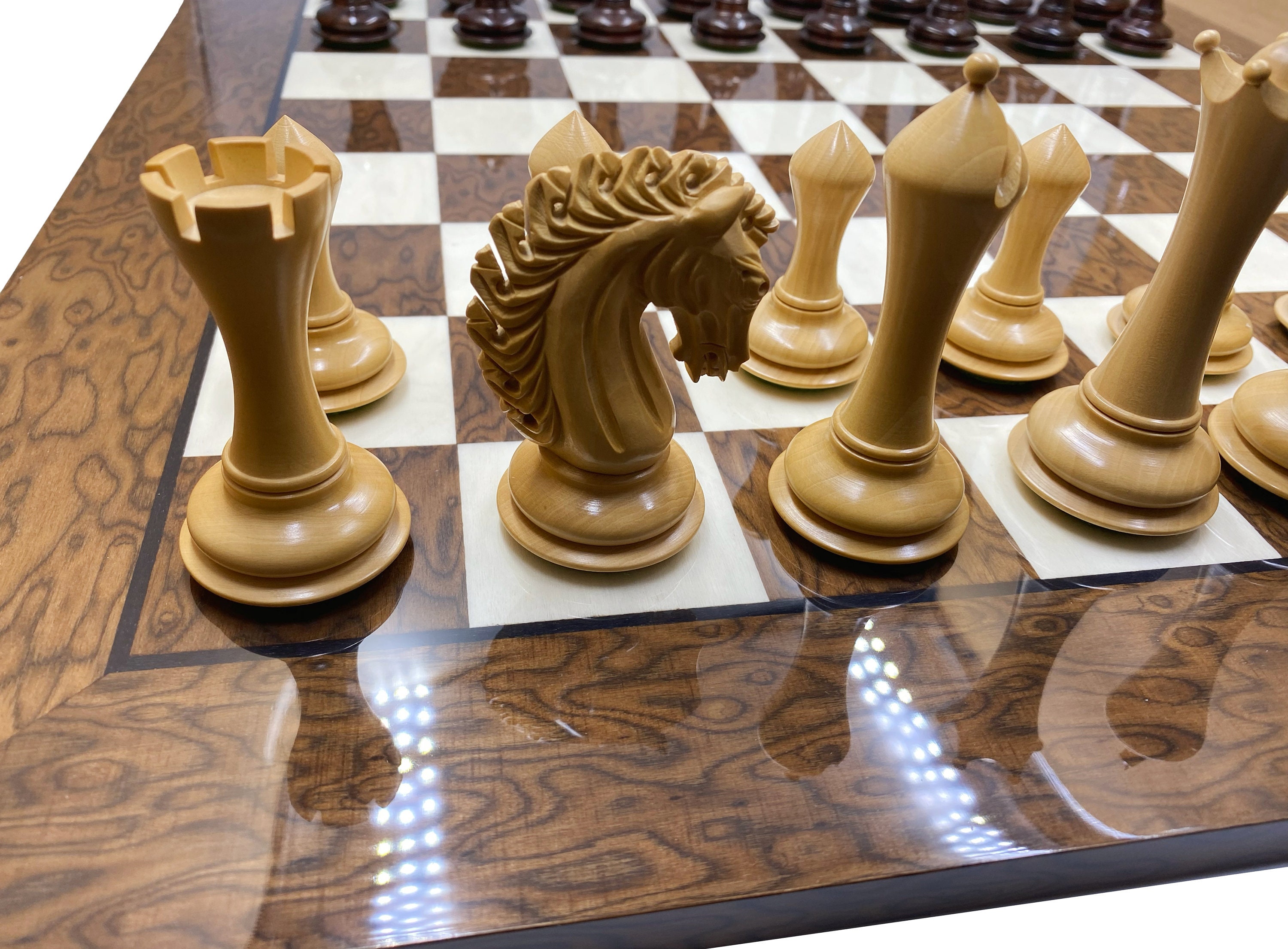 Chess Board Ferrer Brown Glossy & Empire Luxury Chess Set - Etsy