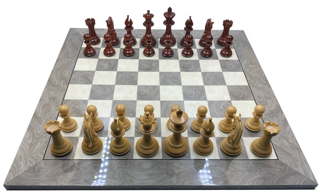 Chess Board Ferrer Gray Glossy & Corinthian Luxury Chess Set - Etsy