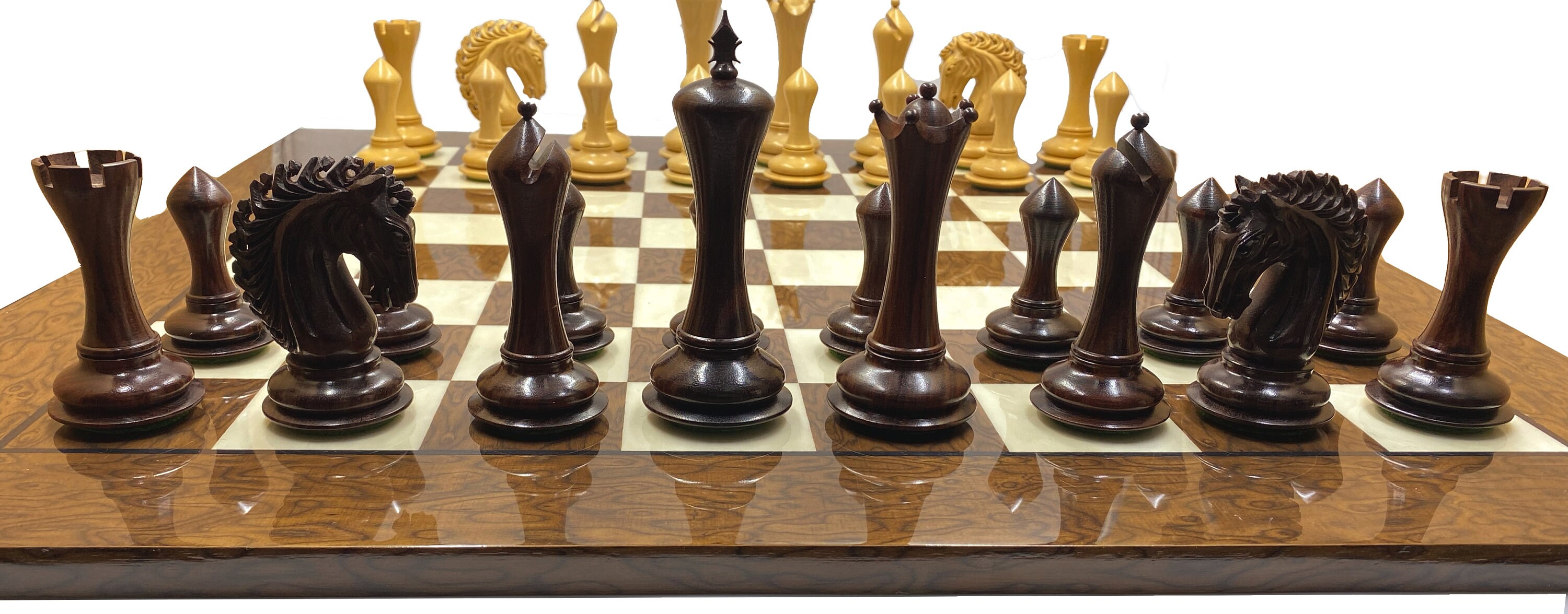 Chess Board Ferrer Brown Glossy & Empire Luxury Chess Set - Etsy