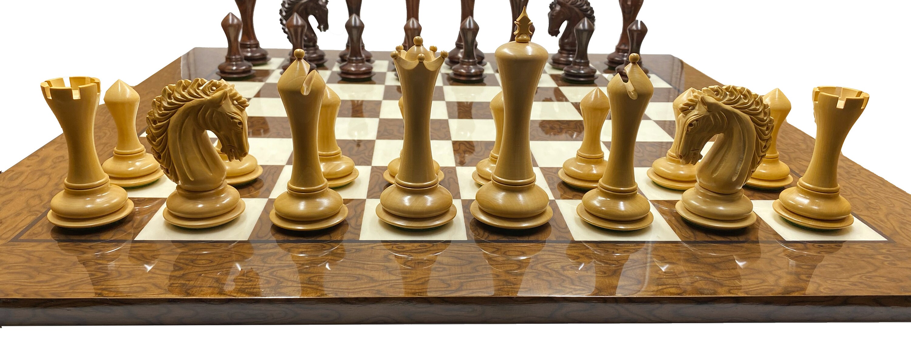 Chess Board Ferrer Brown Glossy & Empire Luxury Chess Set - Etsy