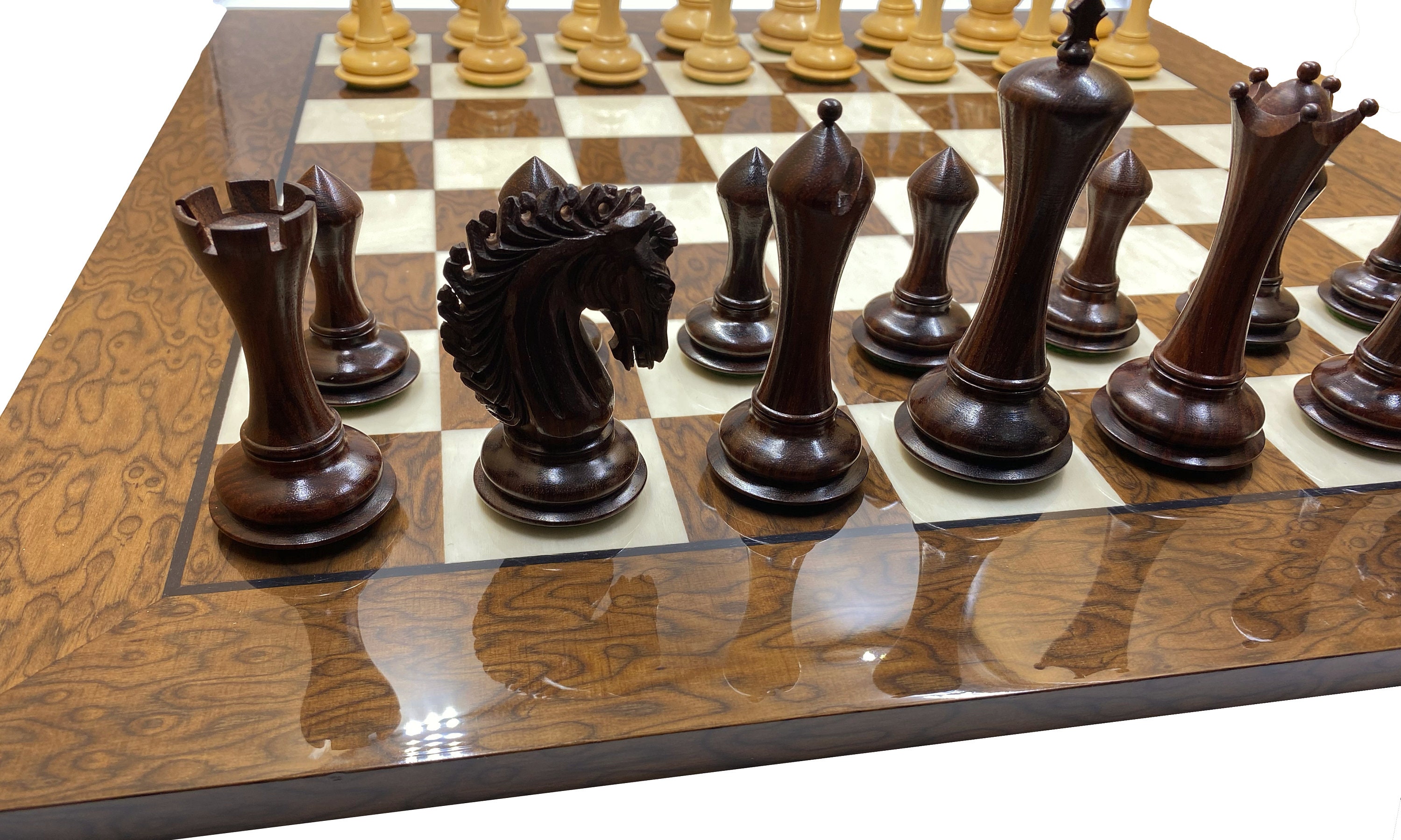 Chess Board Ferrer Brown Glossy & Empire Luxury Chess Set - Etsy