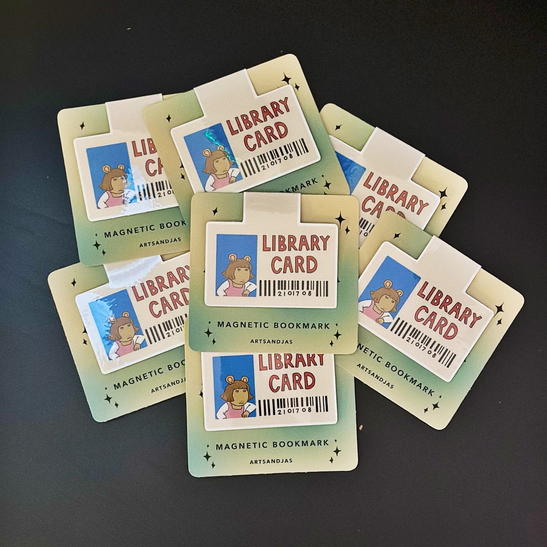 Arthur DW Library Card Bookmark - Etsy