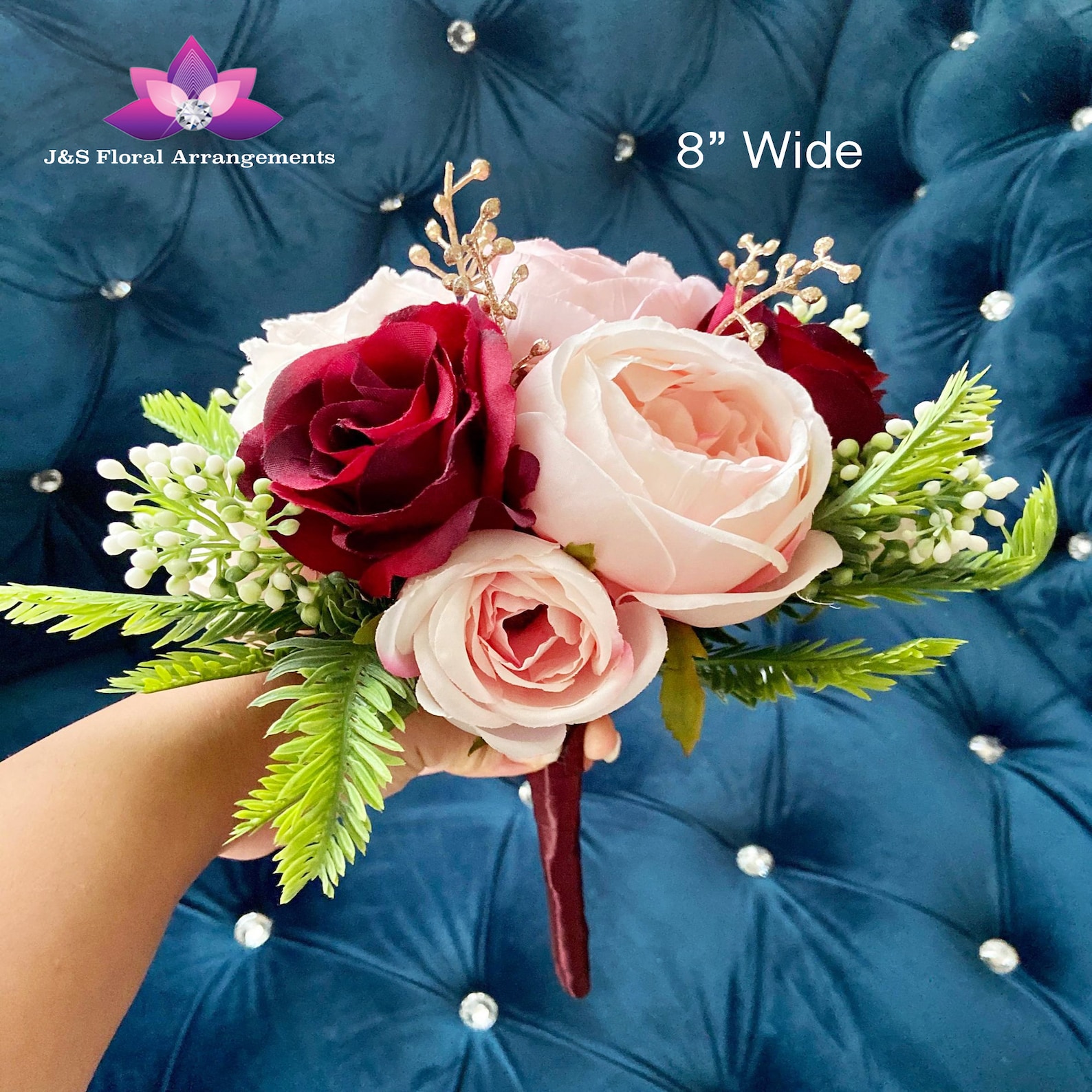 Cascading Burgundy Blush Wedding Bouquet Teardrop Roses | Etsy