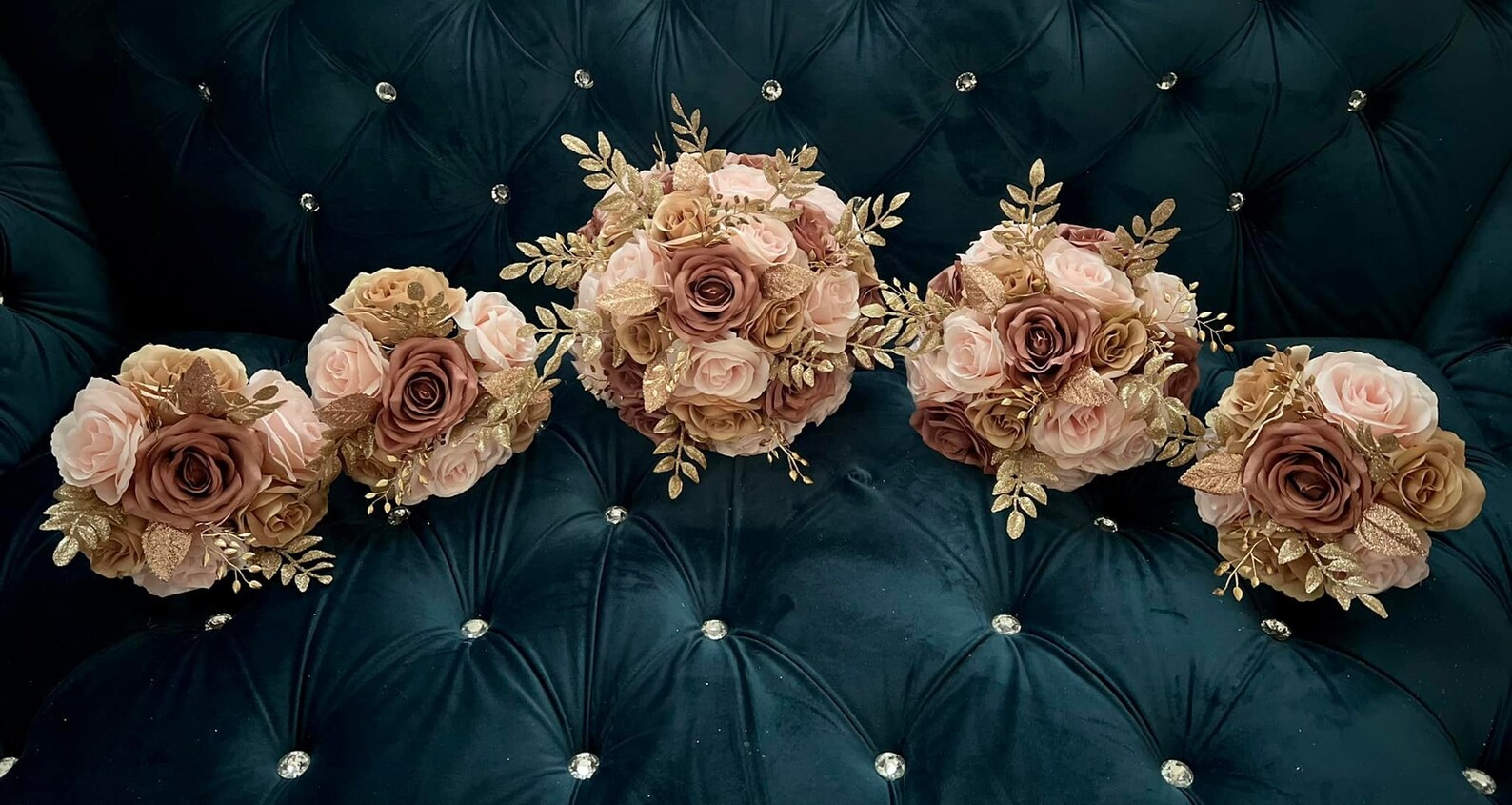 Glamorous Rose Gold Blush Dusty Rose Wedding Bouquet Gold - Etsy