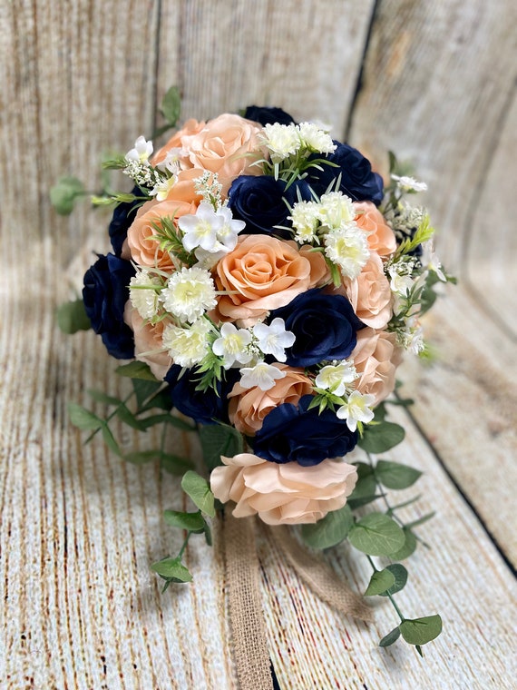 Navy Blue Wedding Bouquets Blue Flowers | Bulk Fresh Wedding Flowers