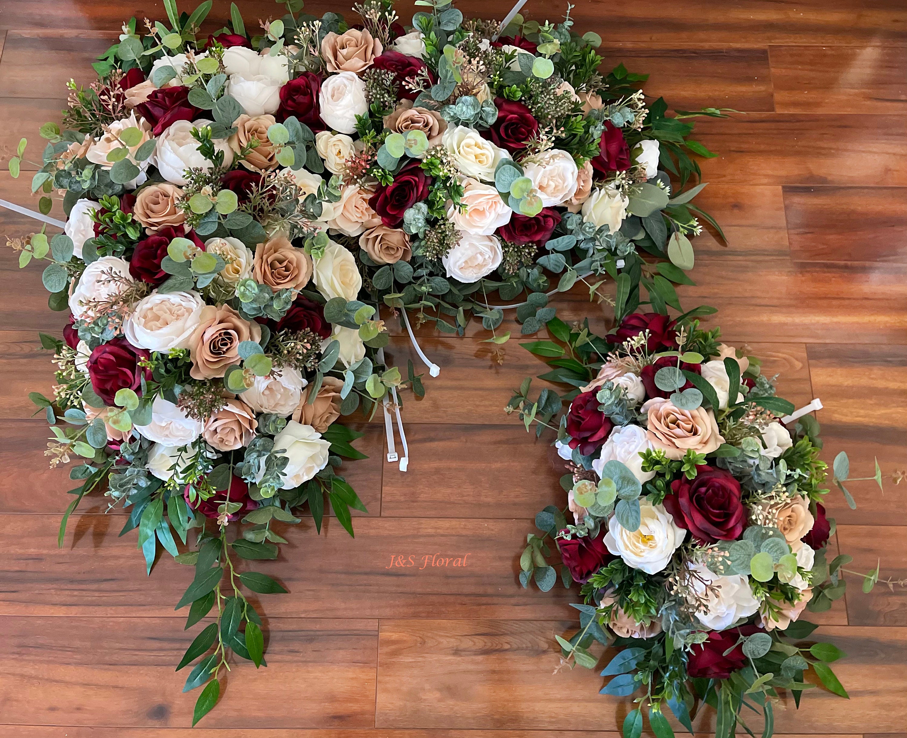 Organic Burgundy Blush Rose Gold Wedding Bouquet Boho Garden | Etsy