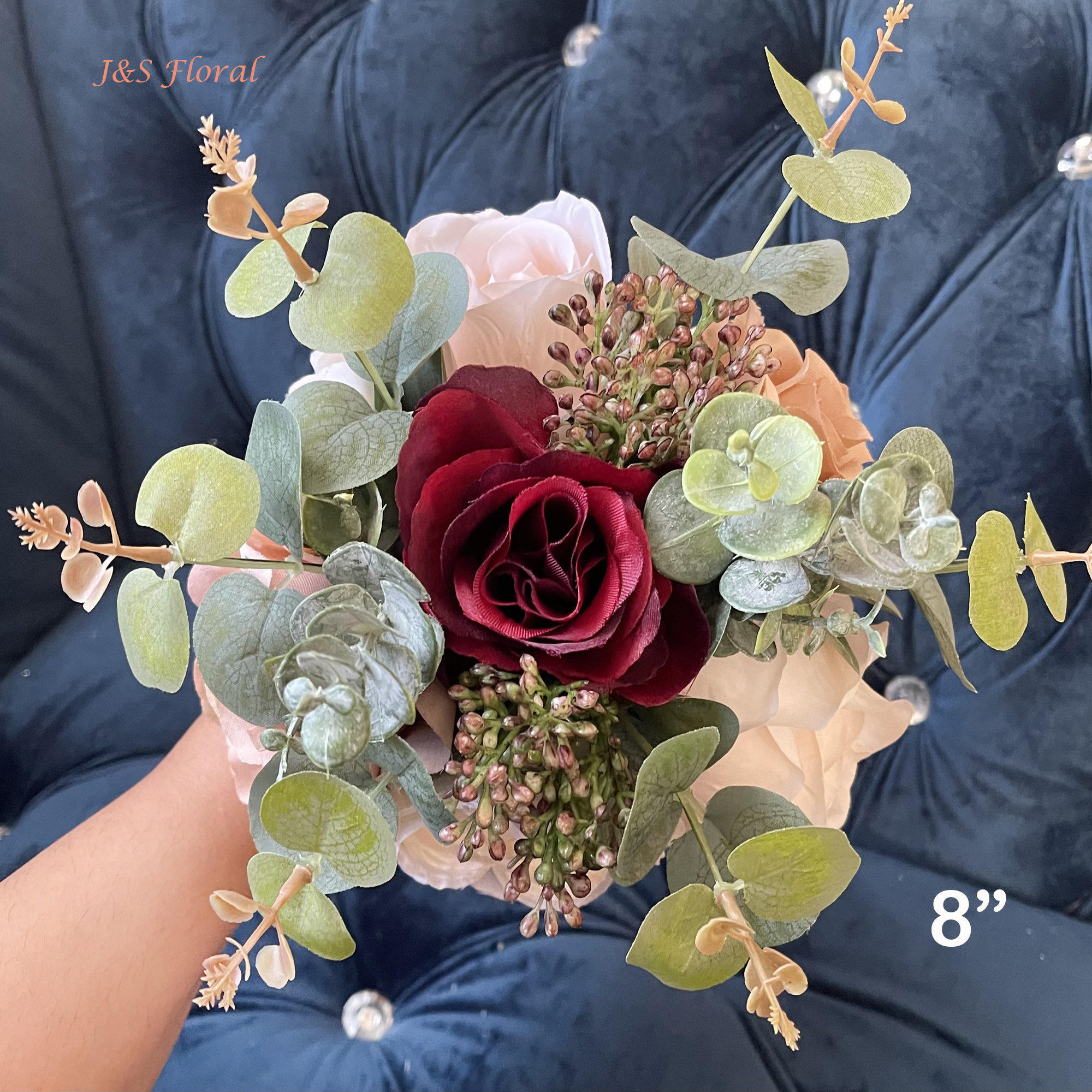 Organic Burgundy Blush Rose Gold Wedding Bouquet Boho Garden | Etsy