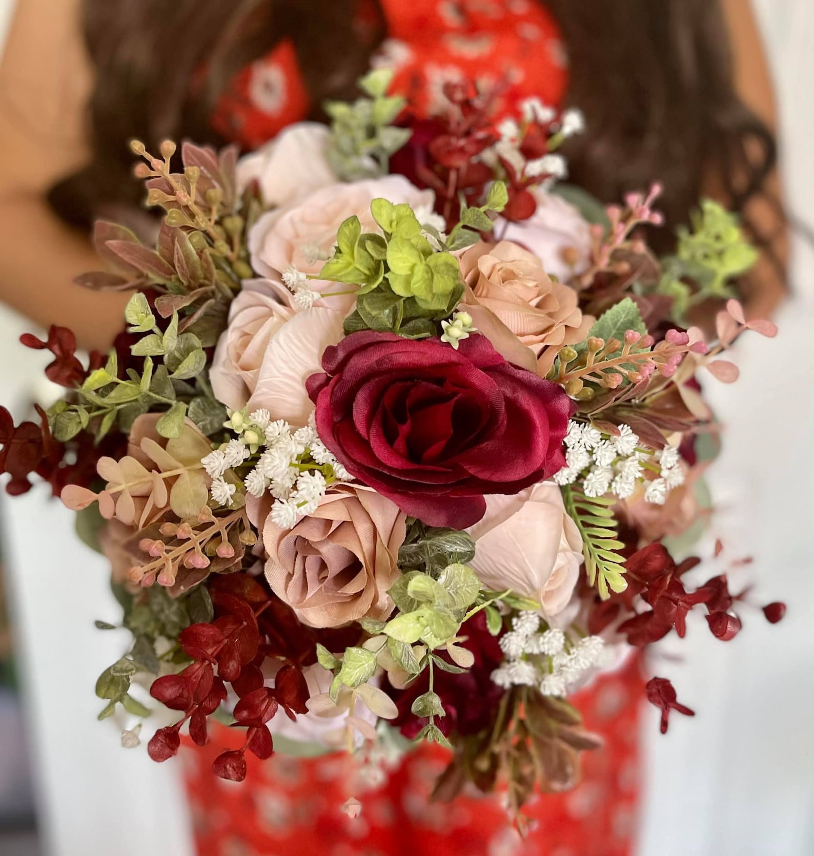 Burgundy Blush Rose Gold Wedding Bouquet Wine Rose Gold - Etsy