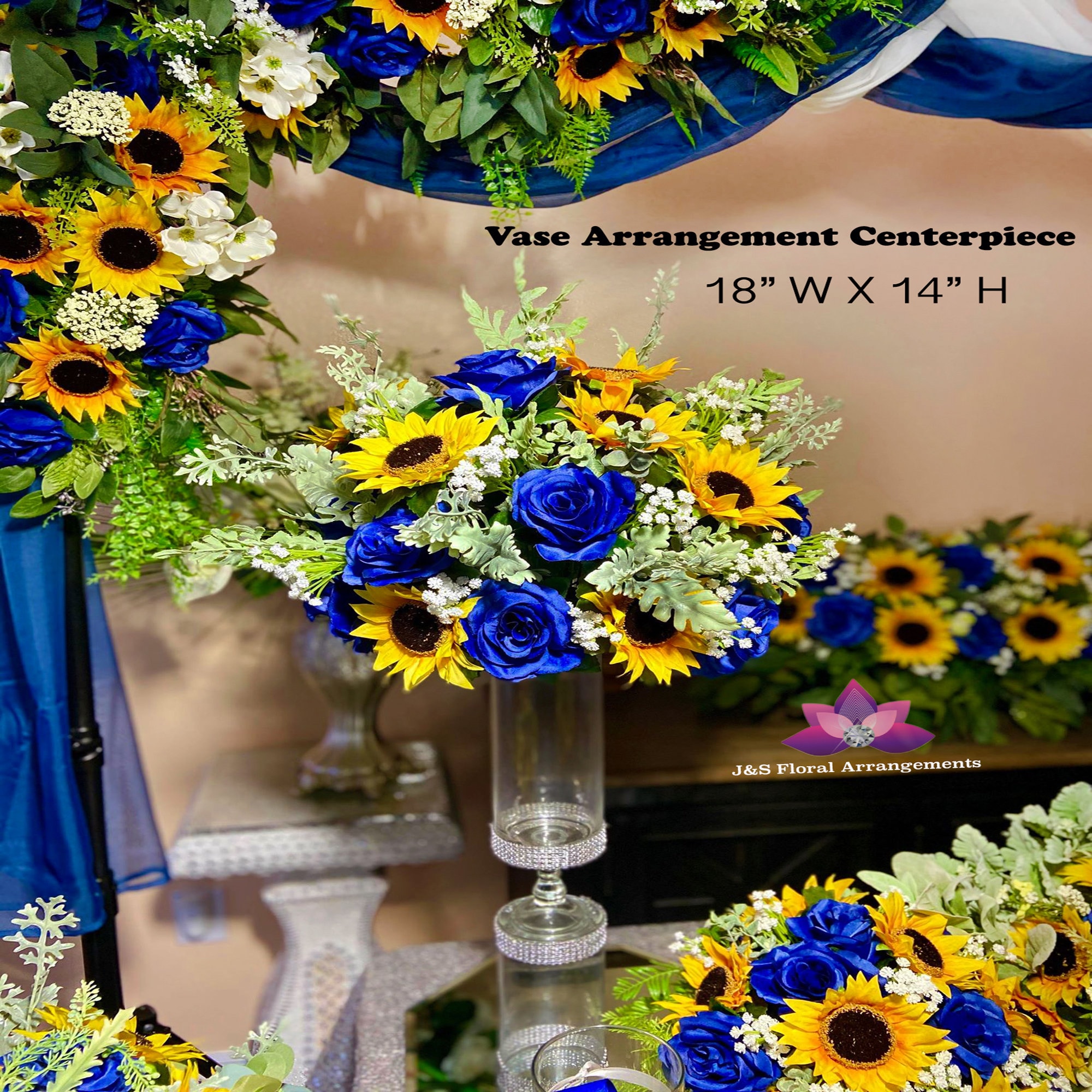 Blue And Yellow Wedding Centerpiece Ideas Wedding Table Decorations