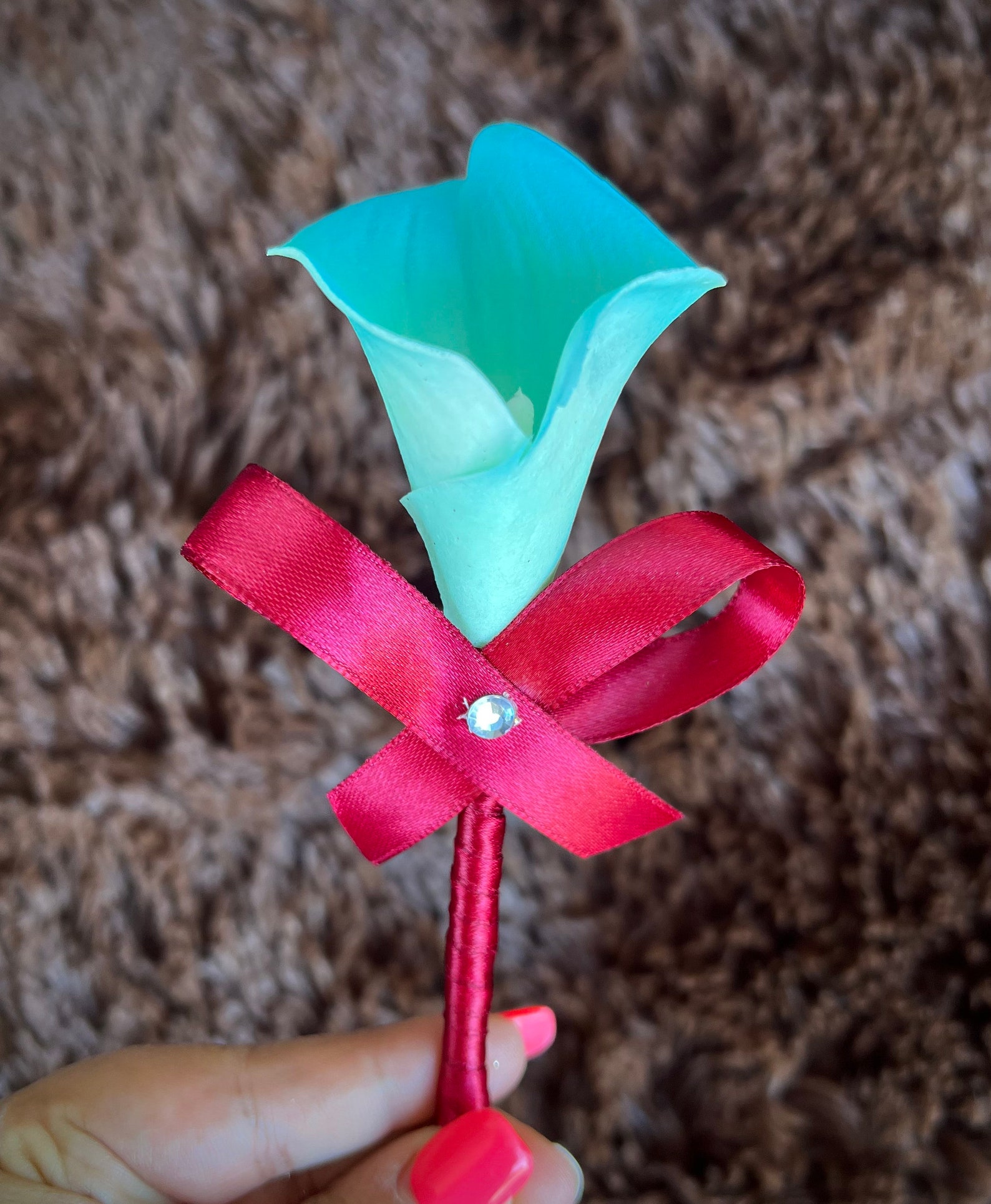 Stunning Red Turquoise Bridal Bouquet Burgundy Aqua Wedding - Etsy