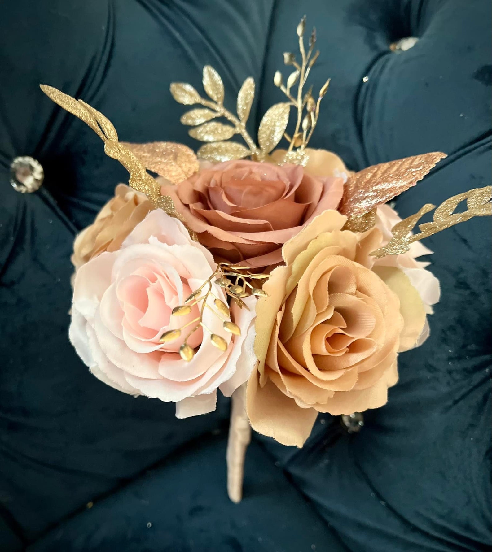 Glamorous Rose Gold Blush Dusty Rose Wedding Bouquet Gold - Etsy