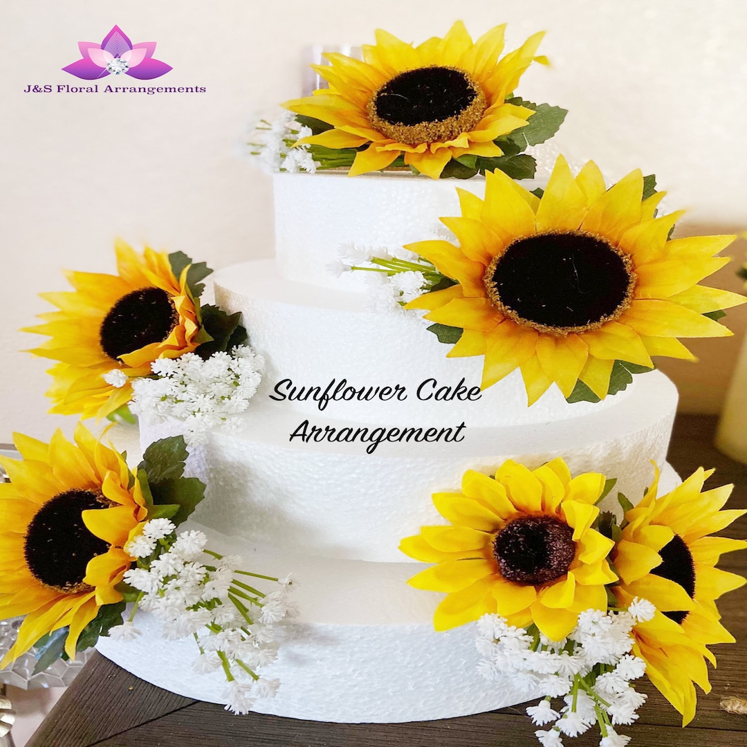 Sunflower Wedding Cake Topper: Silk Floral Arrangement - Etsy