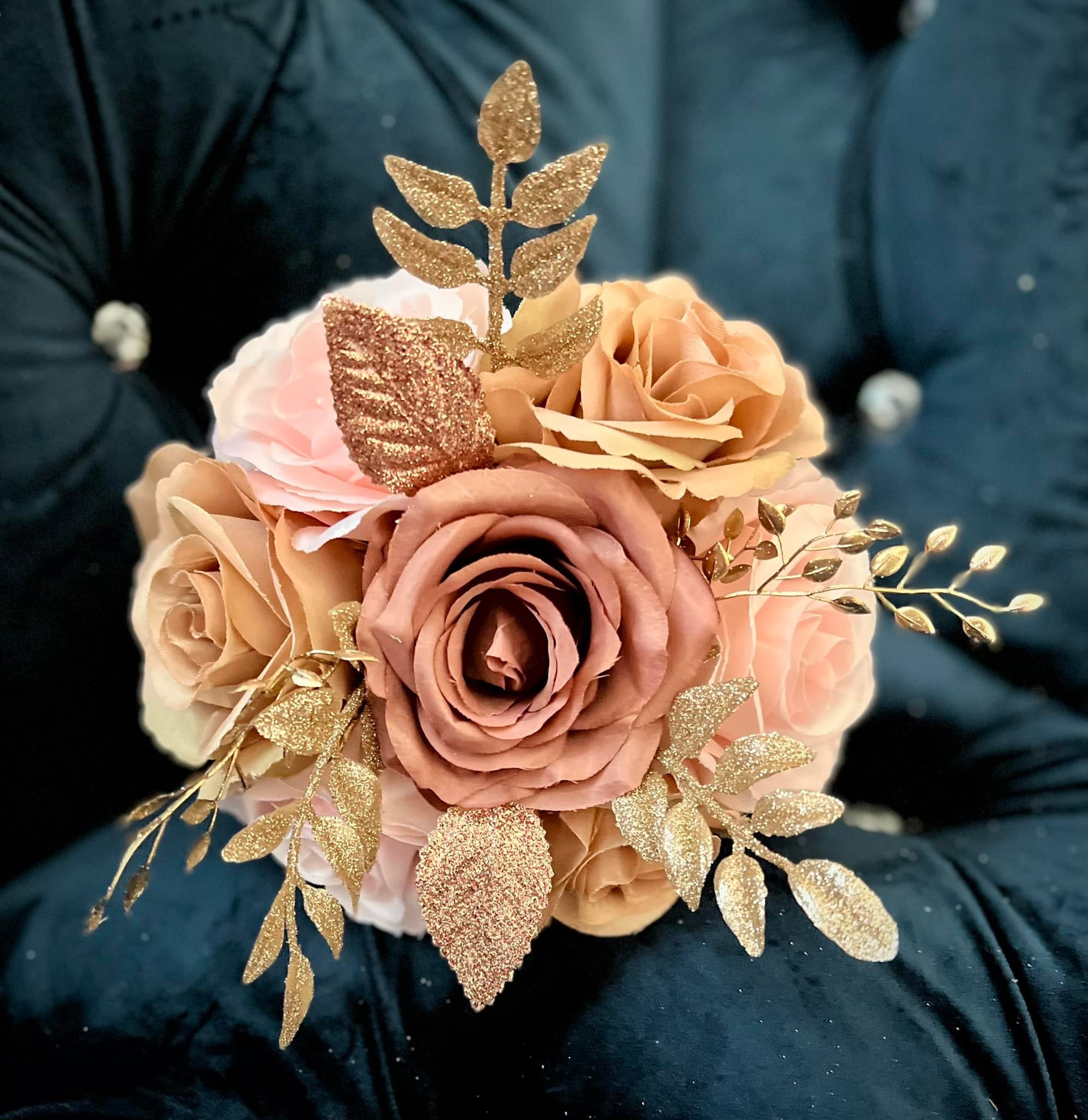 Glamorous Rose Gold Blush Dusty Rose Wedding Bouquet Gold - Etsy